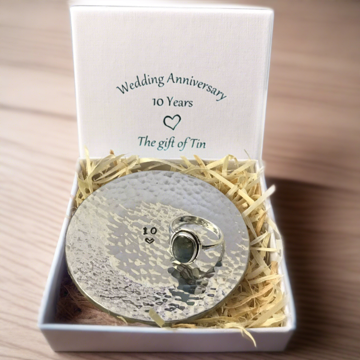 10th Anniversary Gift | Beaten Tin Ring Dish | Tin Gift – Vision Arts Tin